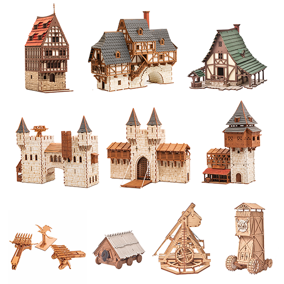 Complete Medieval Model Kit Collection - 28mm Scale Building Sets| I ...