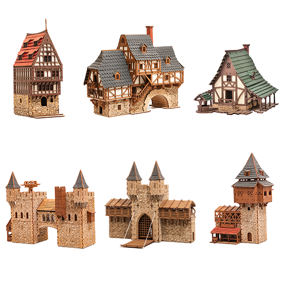 Medieval Buildings Model Kit Bundle - 28mm Scale Building Kits| I BUILT ...