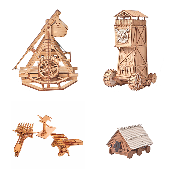 Medieval Siege Weapons Model Kit Bundle - Wooden Puzzle Kit for Adults ...